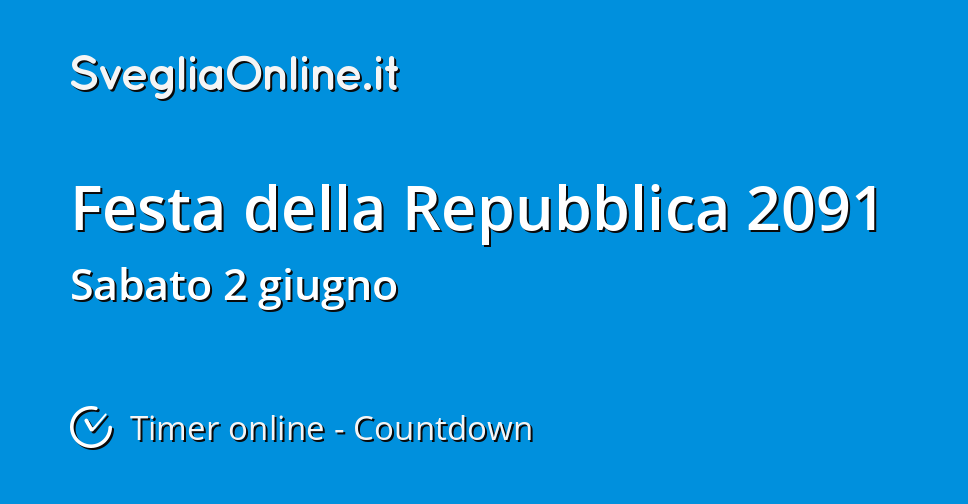 Festa della Repubblica 2091 - Timer online - Countdown